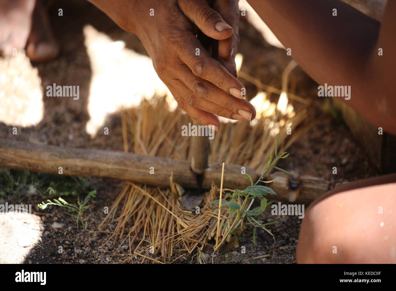 Buschmänner San people in Namibia - Volksstamm - making fire Stock ...
