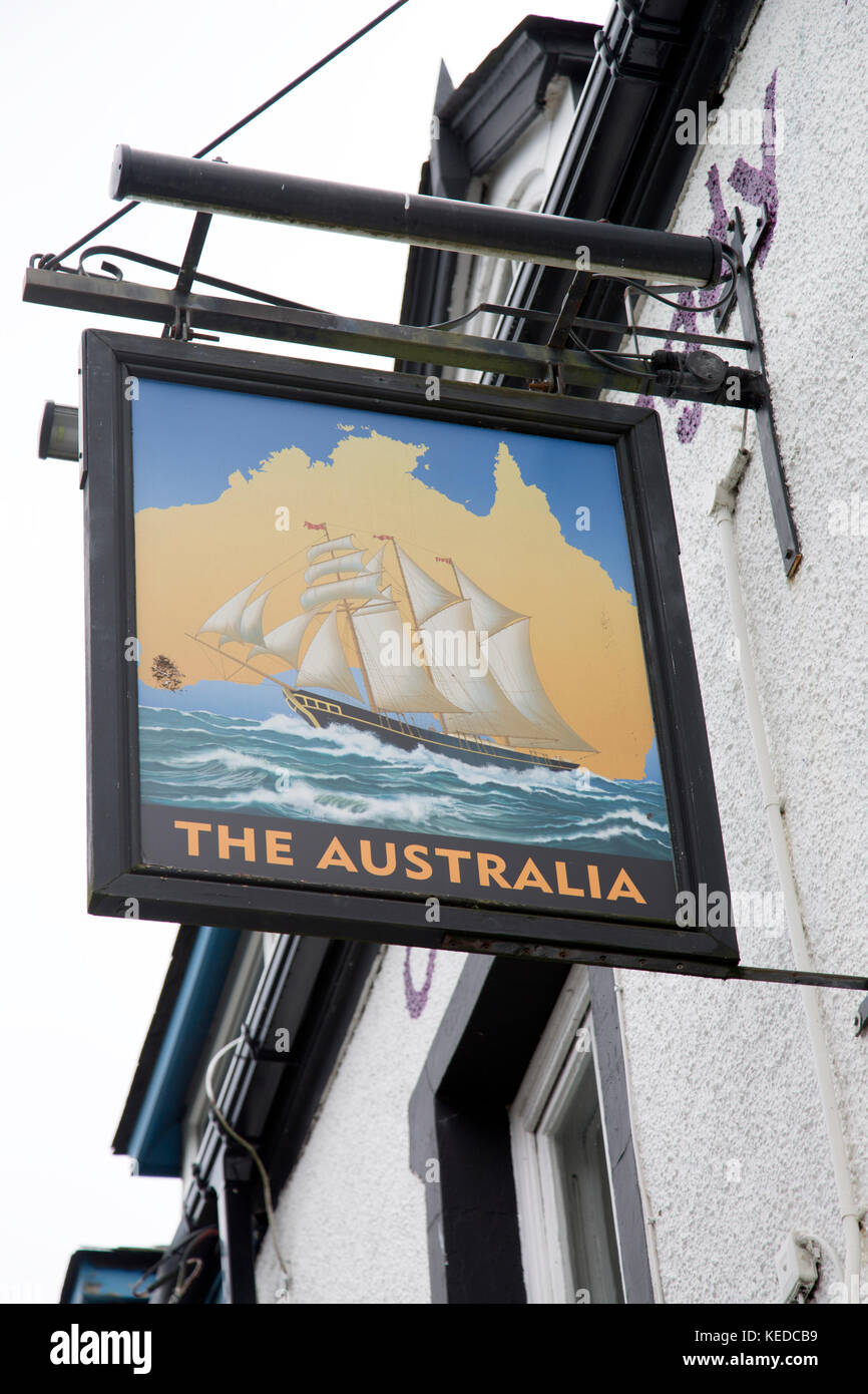 Australia Pub Sign, Porthmadog; Wales; UK Stock Photo - Alamy