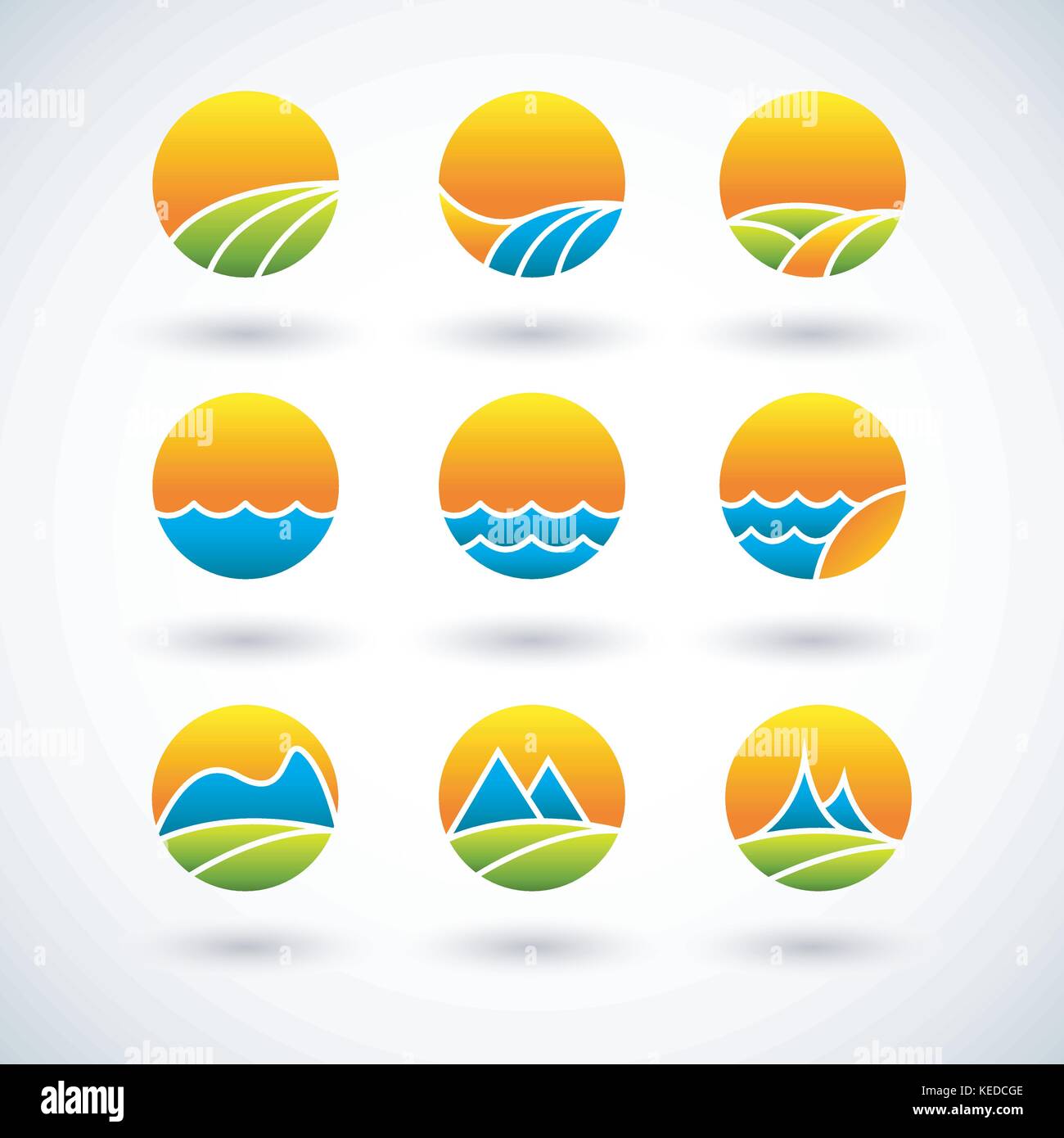Set of landsape icons. Vector eps 10 Stock Vector Image & Art - Alamy