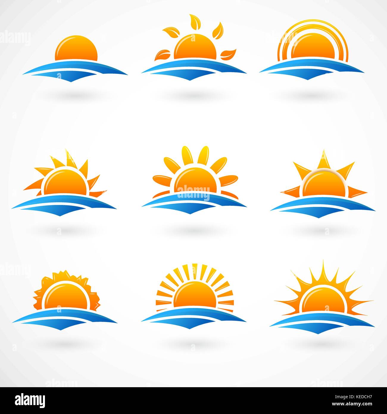 Set of sunset icons. Vector eps 10 Stock Vector Image & Art - Alamy