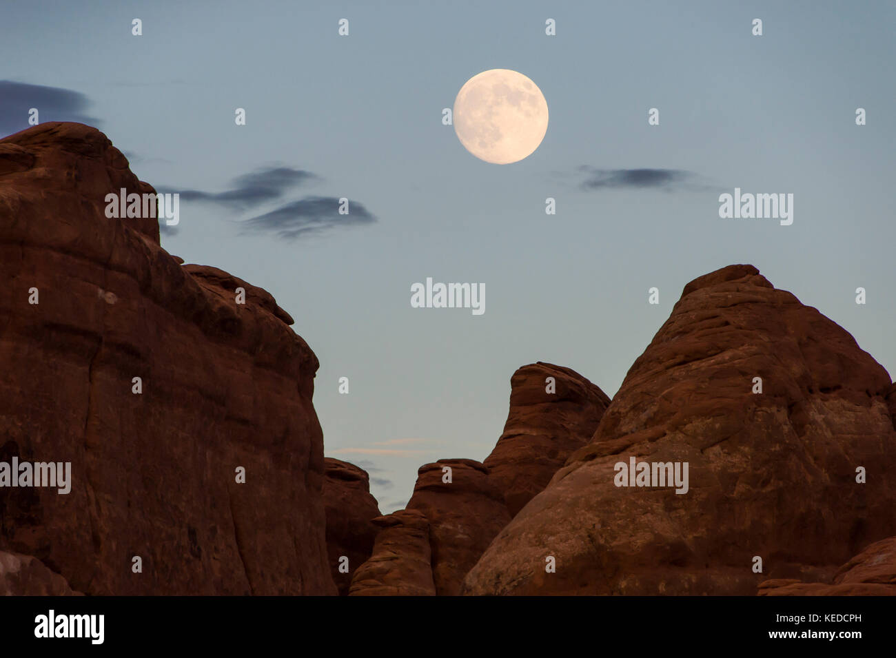 Full moon over fiery furnace a maze like passageway, Arches National ...