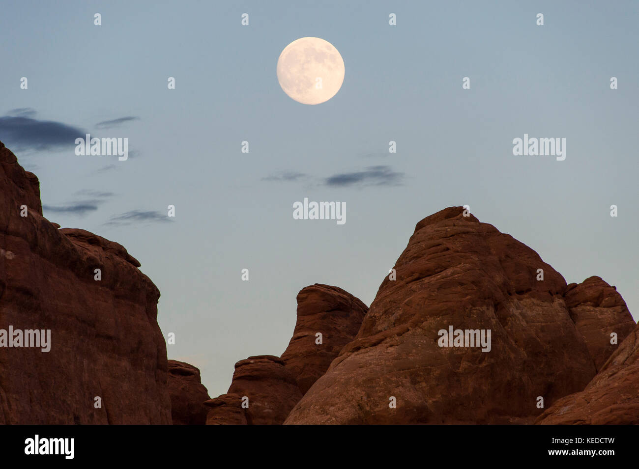 Full moon over fiery furnace a maze like passageway, Arches National ...