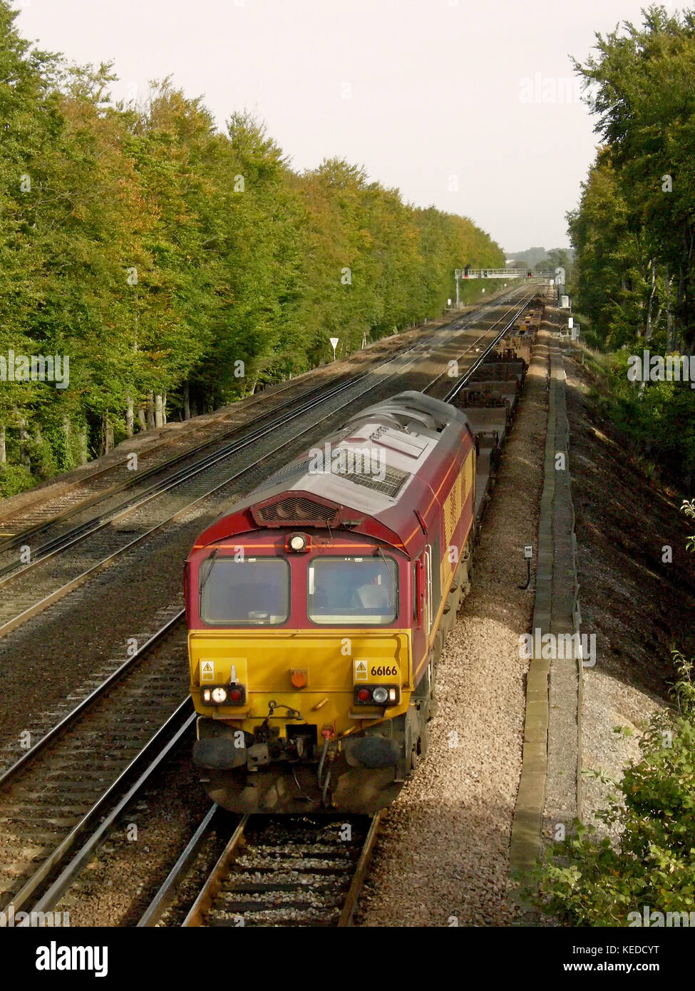 Class 66 locomotive on an empty container train Stock Photo - Alamy