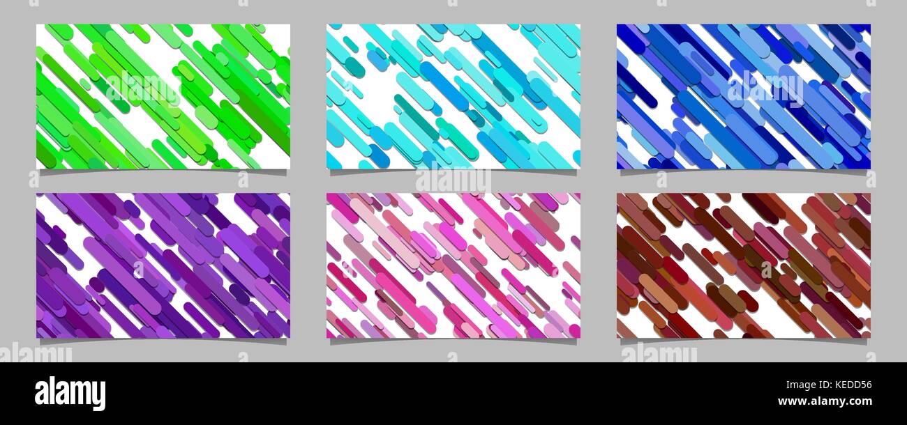 Seamless abstract random rounded diagonal stripe pattern card background template set Stock ...