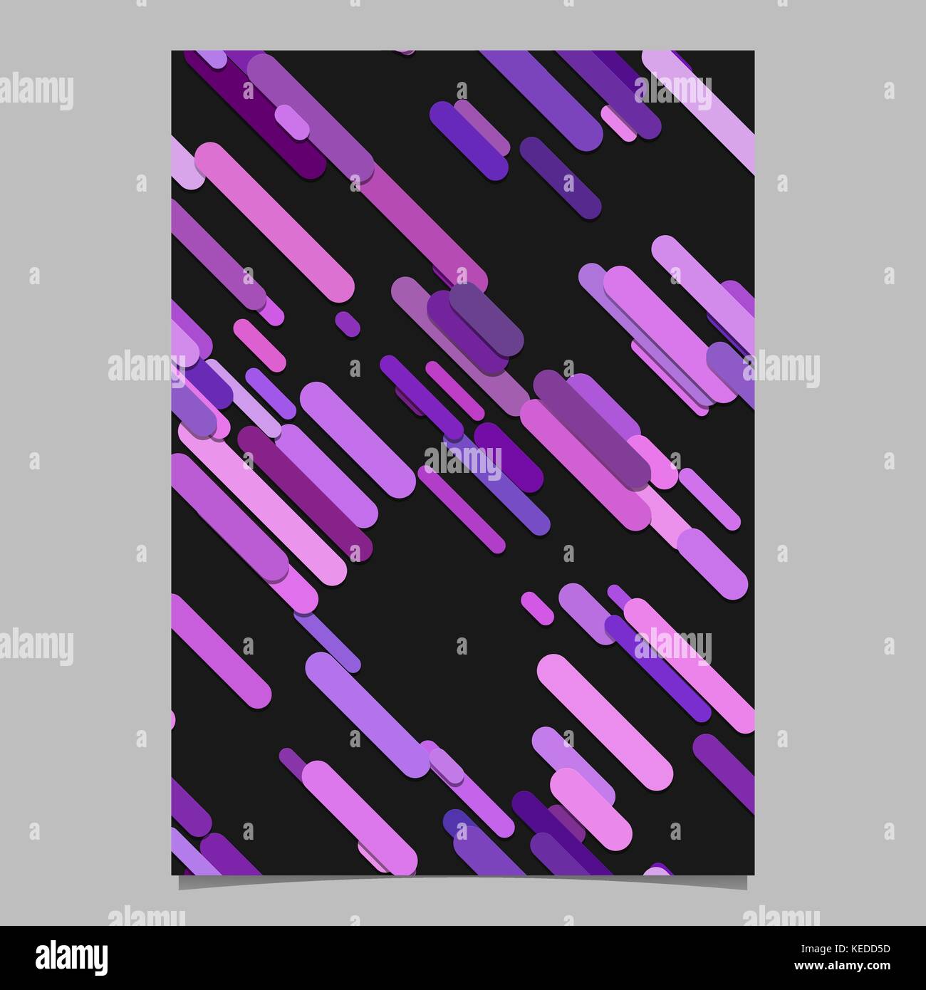 Seamless random rounded diagonal stripe pattern flyer template - vector document background ...