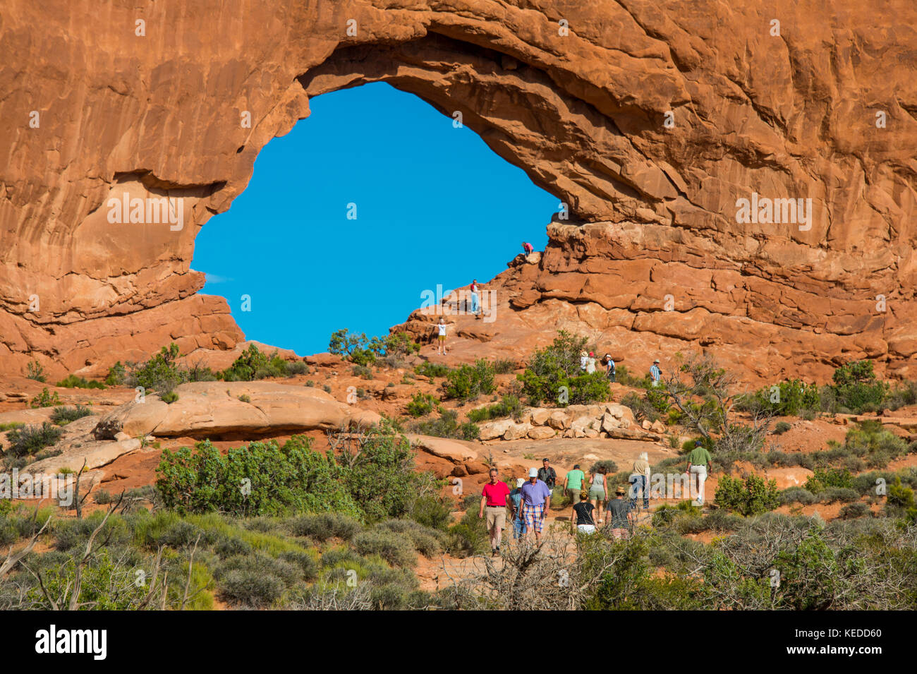 North window arch in the Arches National Park, Utah, USA Stock Photo ...