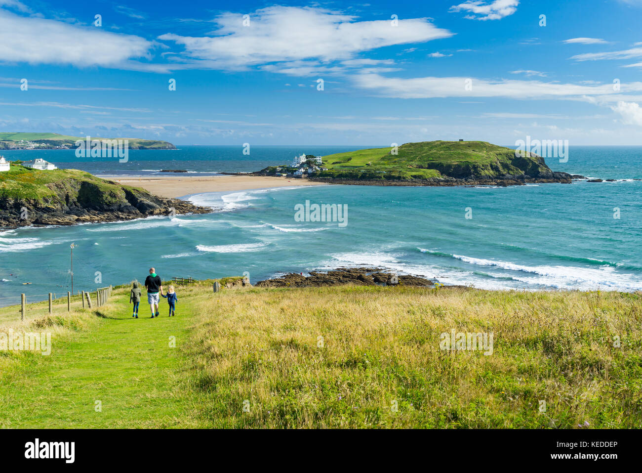 Views overlooking Challaborough Bay and Burgh Island South Hams Devon ...