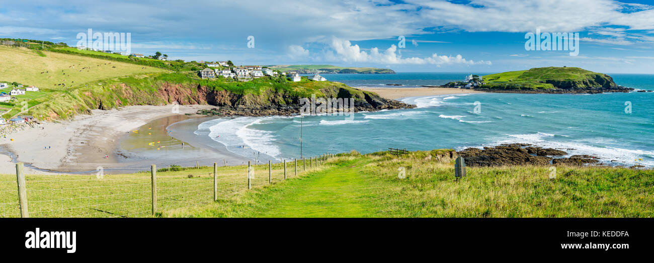 Views overlooking Challaborough Bay and Burgh Island South Hams Devon ...