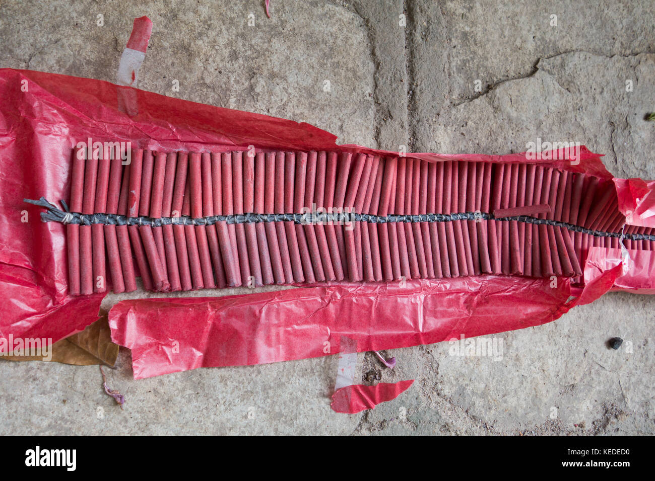 Close up of string firecrackers - Diwali festival INDIA Stock Photo - Alamy