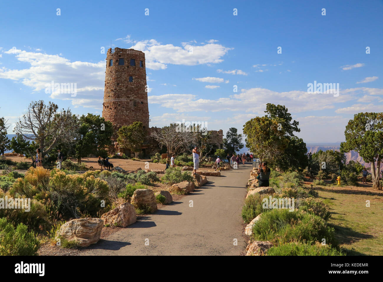 The Desert View Watchtower is located on the south rim of the Grand ...