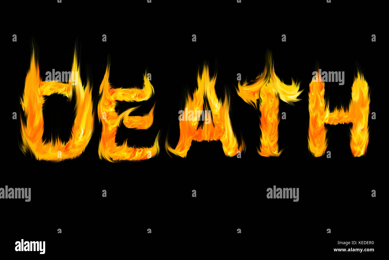 the word Death written with letters made from fire Stock Photo - Alamy