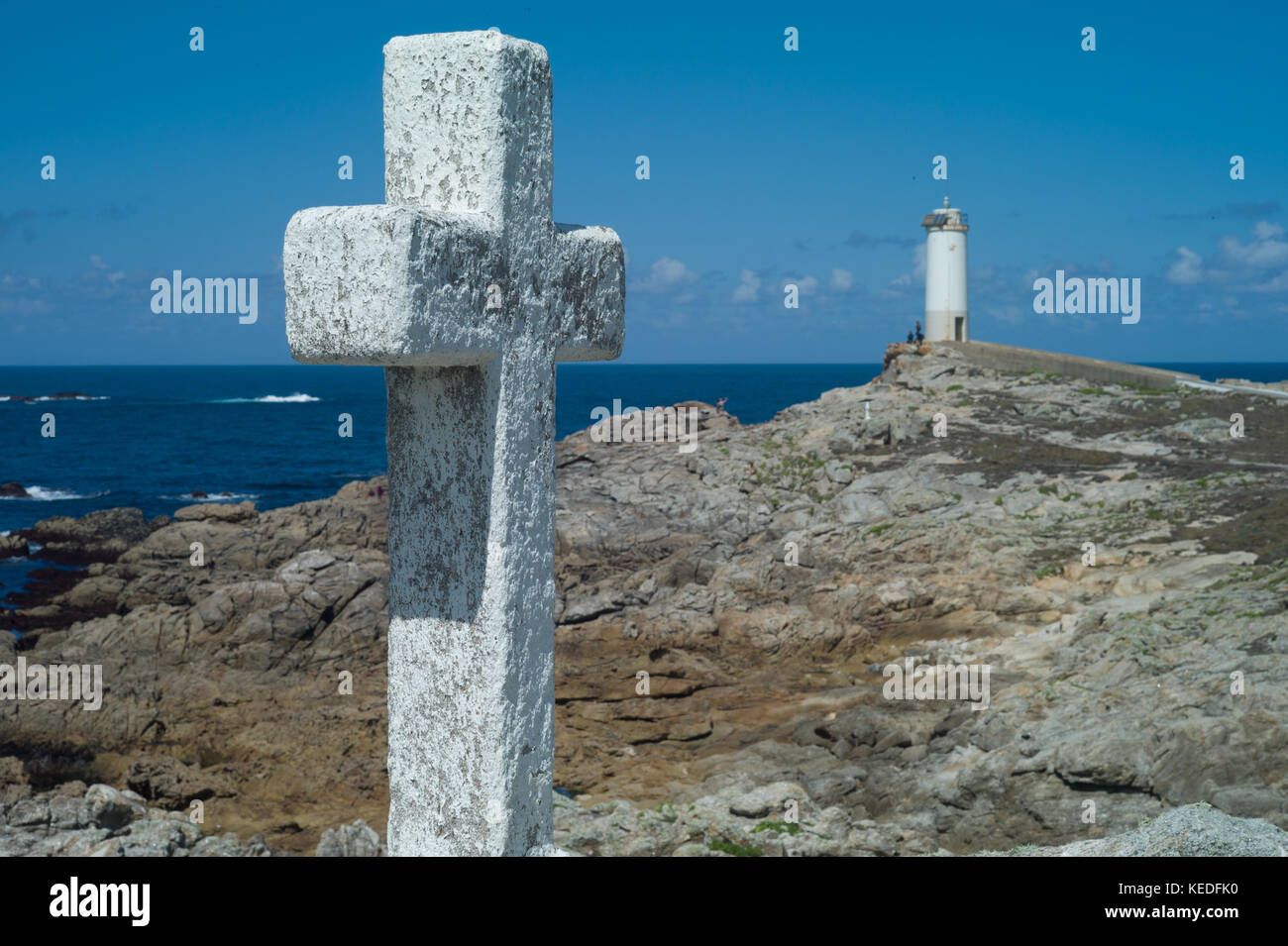 Death Coast with lighthouse in Galicia Stock Photo - Alamy