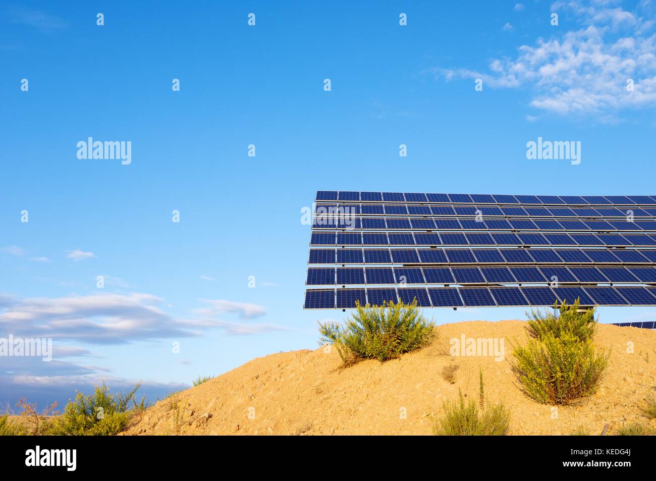 huge solar panel for renewable electric energy production Stock Photo ...