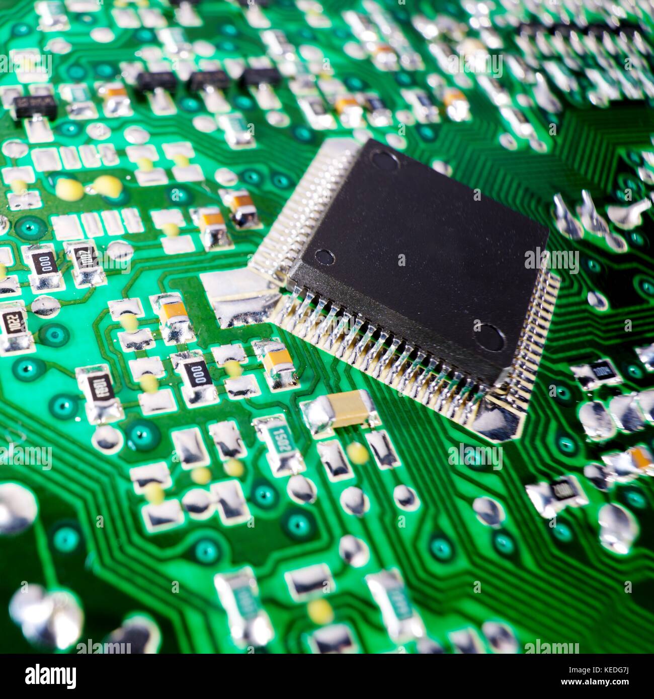 Closeup of a chip in an integrated circuit Stock Photo - Alamy