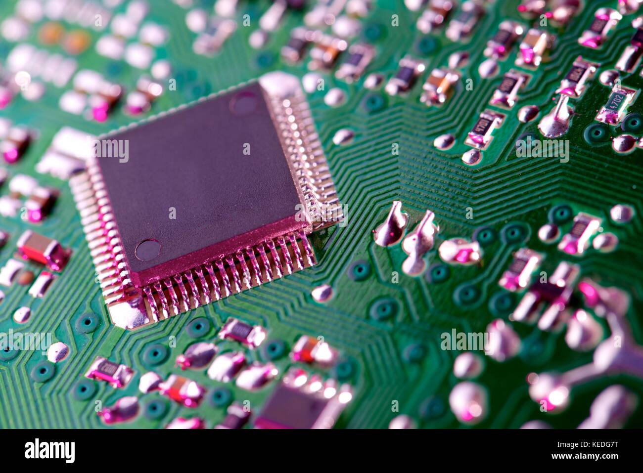 Closeup of a chip in an integrated circuit Stock Photo - Alamy