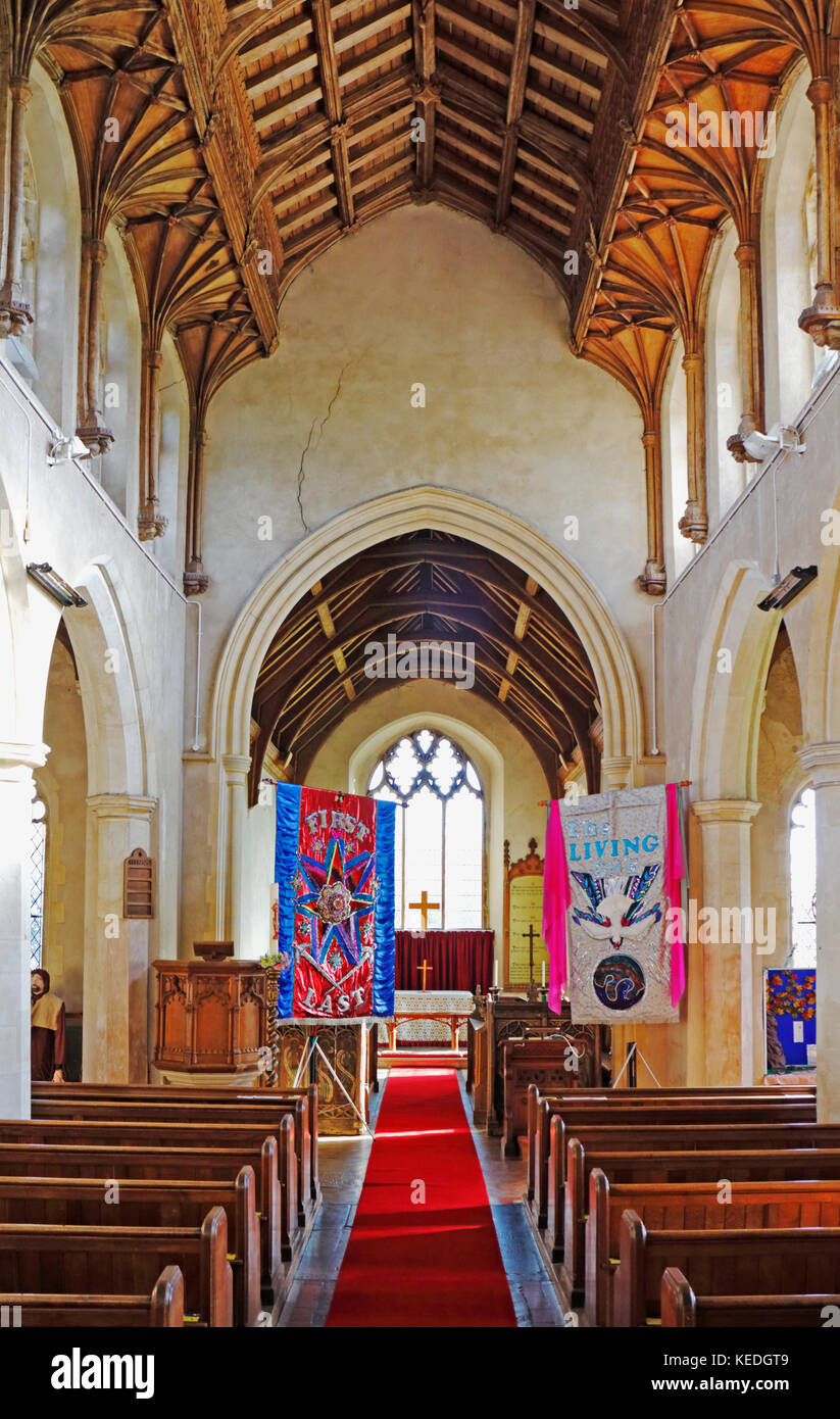 A view of the interior of the parish church of St Peter at Ringland ...