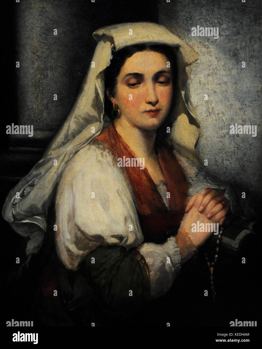 Aleksander Kotsis (1836-1877). Polish painter. A Neapolitan Woman (An ...