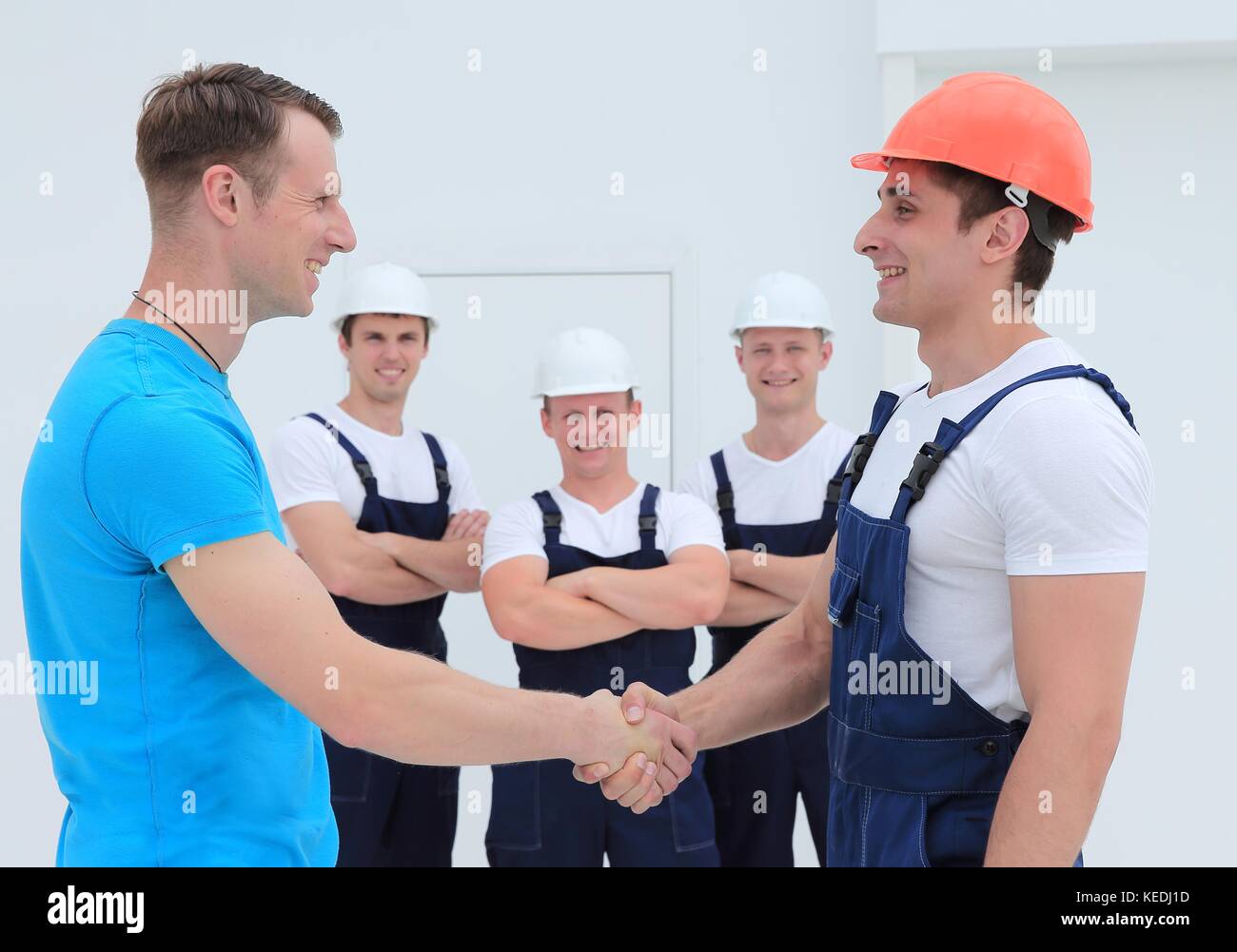 handshake of the architect and engineer Stock Photo - Alamy