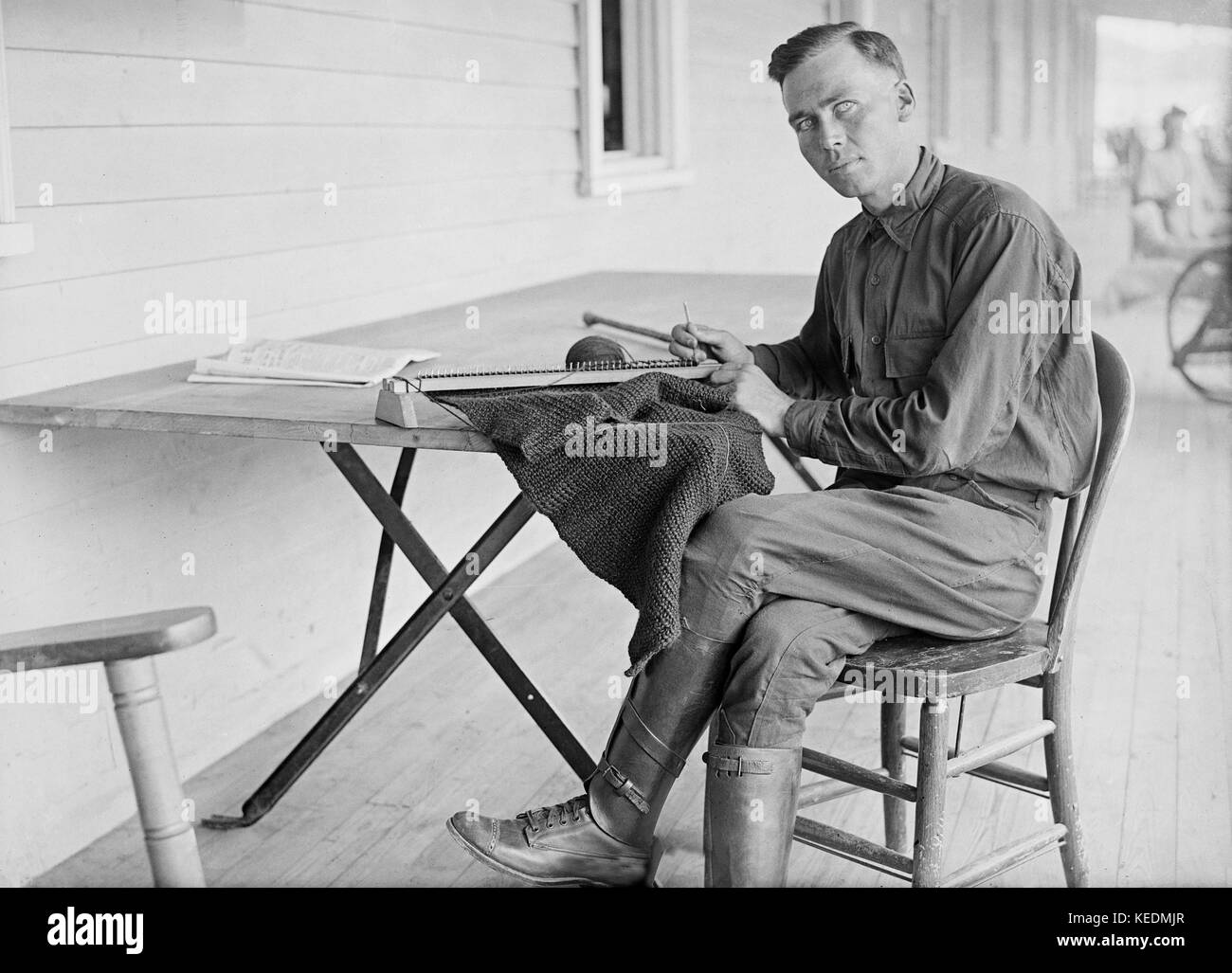 Recovering Soldier Knitting,Walter Reed General Hospital,Washington DC ...