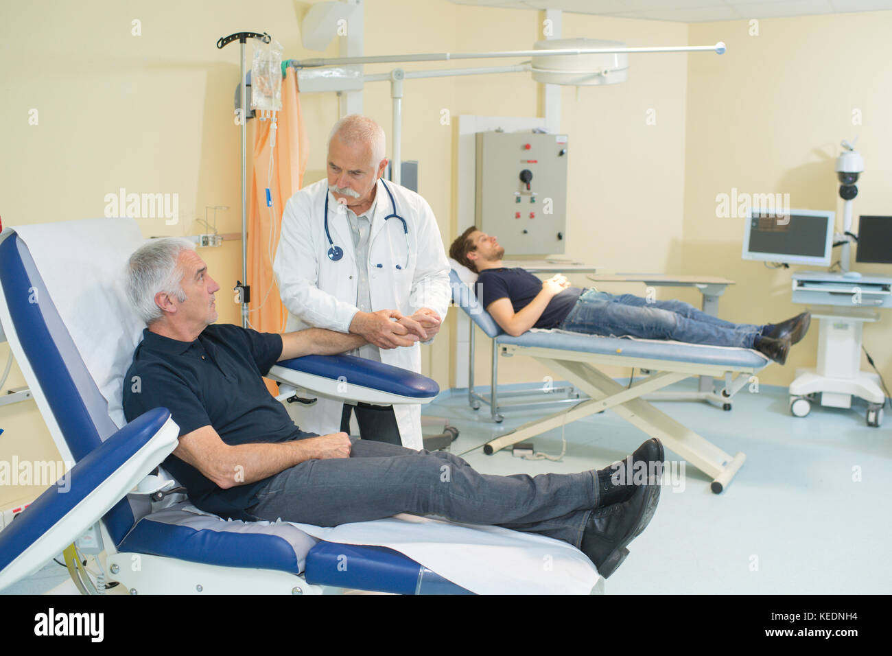 man donating his blood Stock Photo - Alamy
