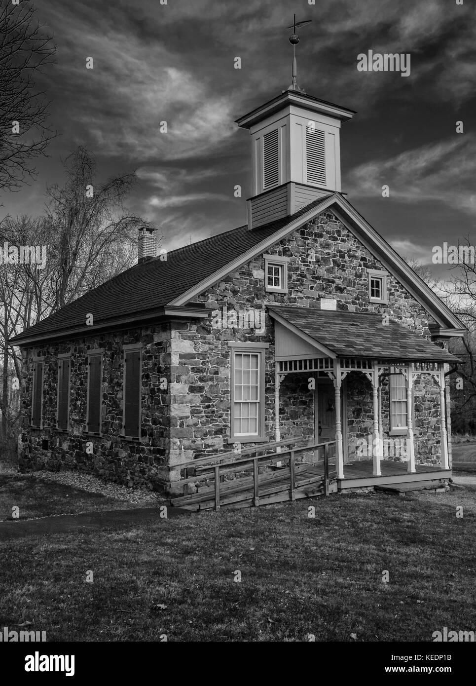 Old Stone Schoolhouse Stock Photo - Alamy