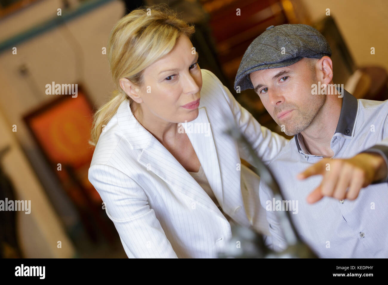 Couple interested hi-res stock photography and images - Alamy