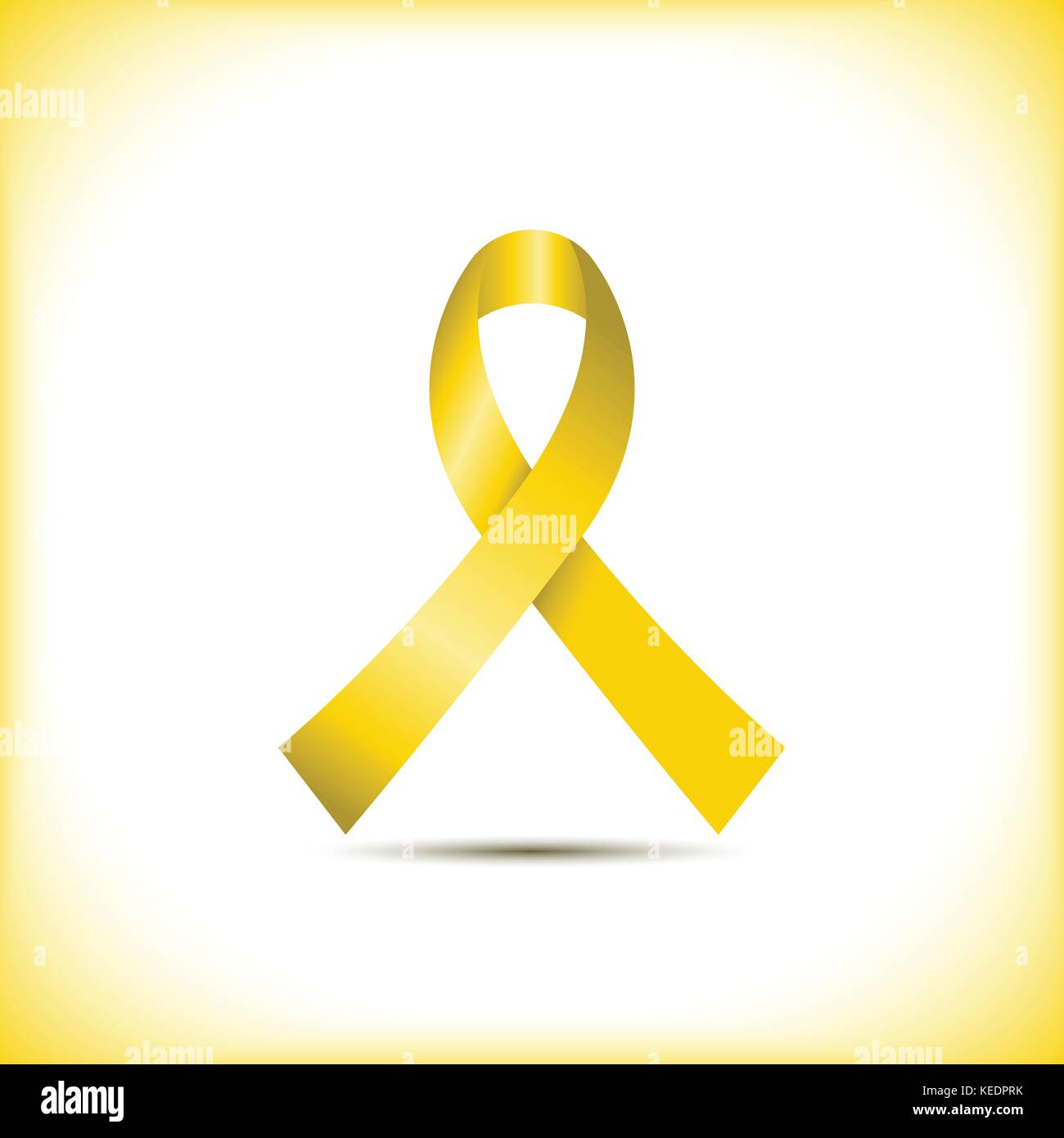 Yellow awareness ribbon isolated on white background icon vector ...