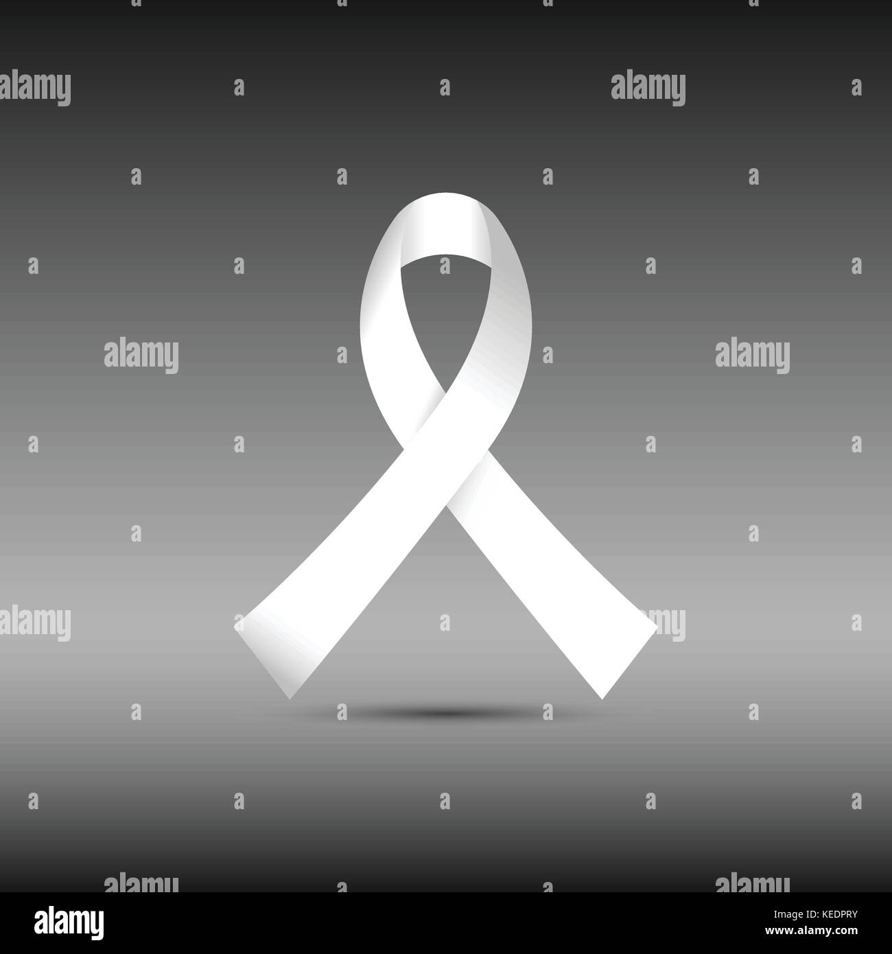 White awareness ribbon isolated on black background icon vector graphic ...