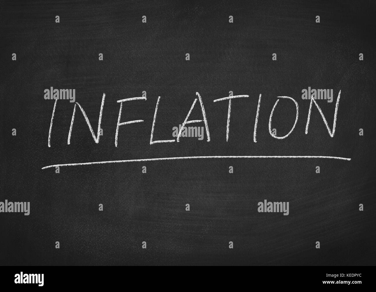 inflation concept word on a blackboard background Stock Photo - Alamy
