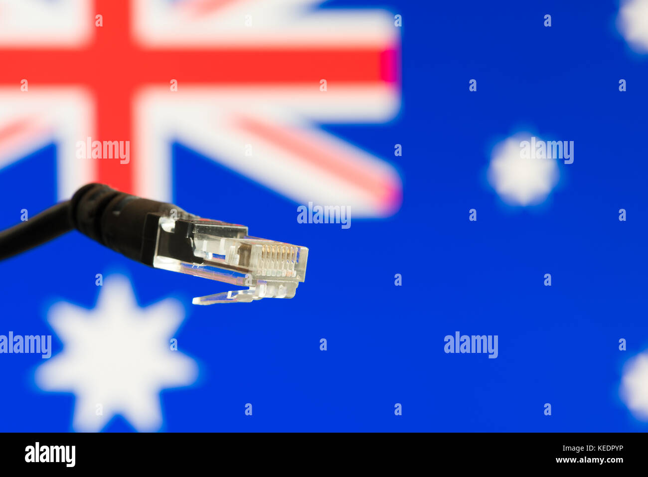 Ethernet cable with Australian flag in the background Stock Photo - Alamy