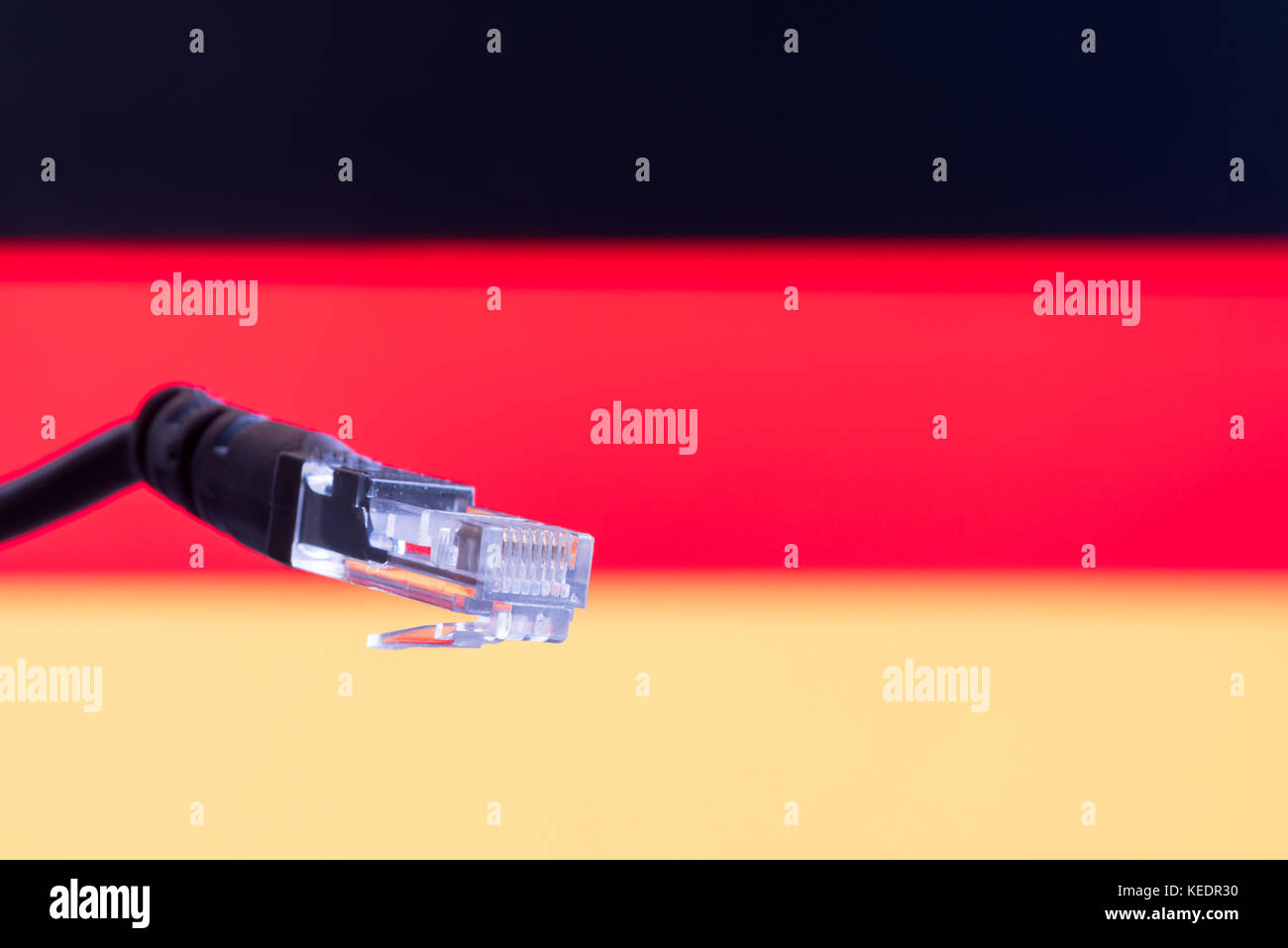 Ethernet cable with German flag in the background Stock Photo - Alamy