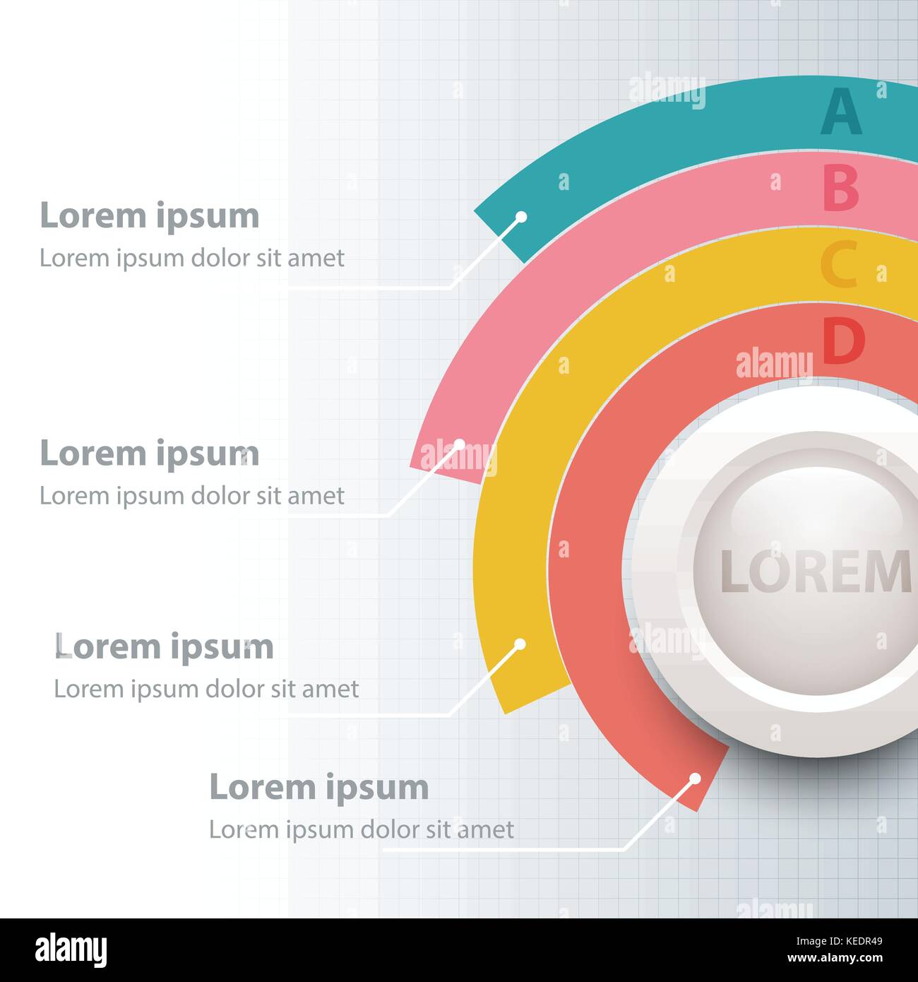 Colorful pie chart with white 3d circle for website presentation cover ...