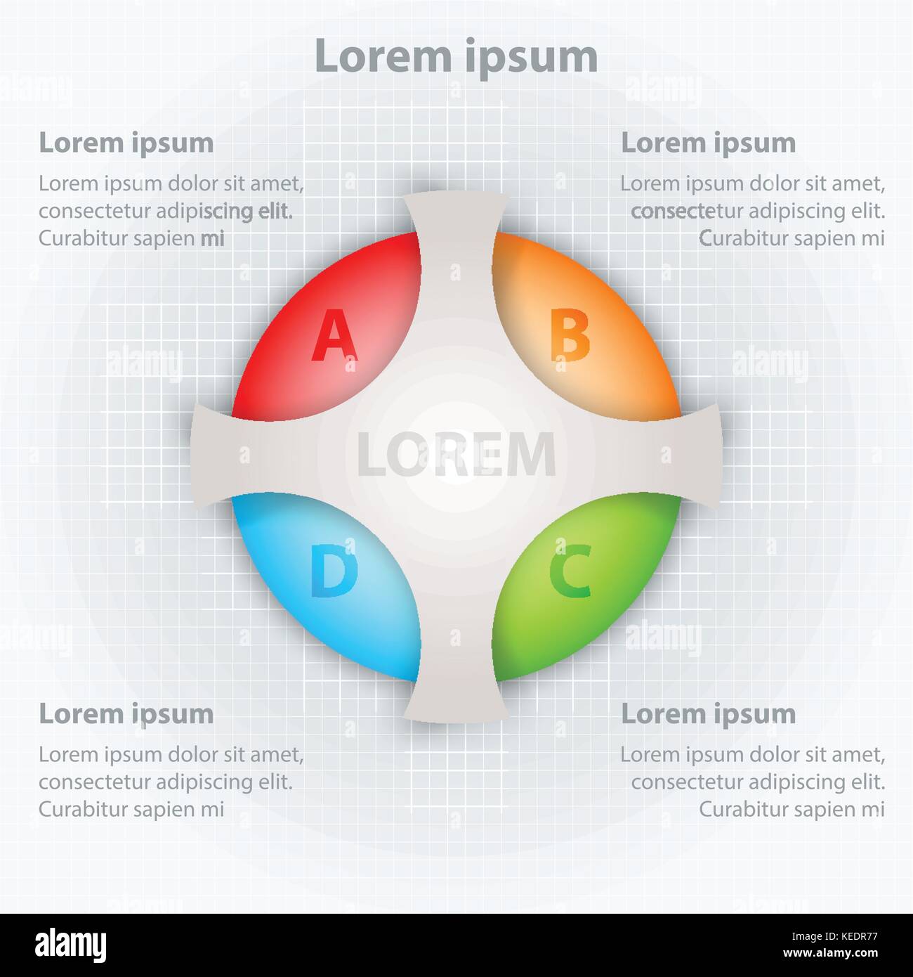 Colorful circles four topic in 3d white circle for website presentation ...