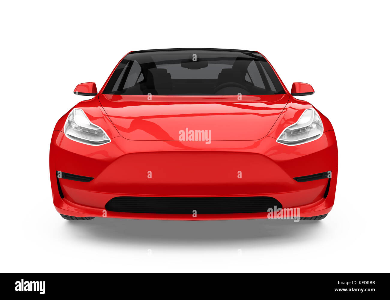 Red Sedan Car Isolated Stock Photo - Alamy