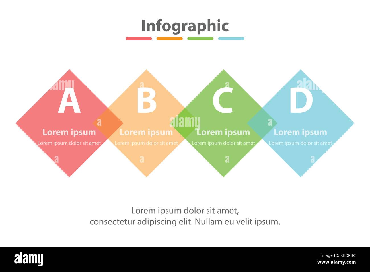 Four topics simple Colorful translucent square in sequence timeline for ...