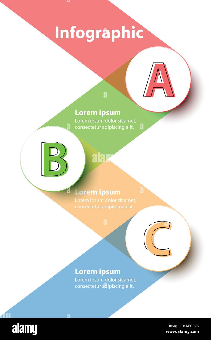 Three topics Colorful 3d paper circles with stripes on background for ...