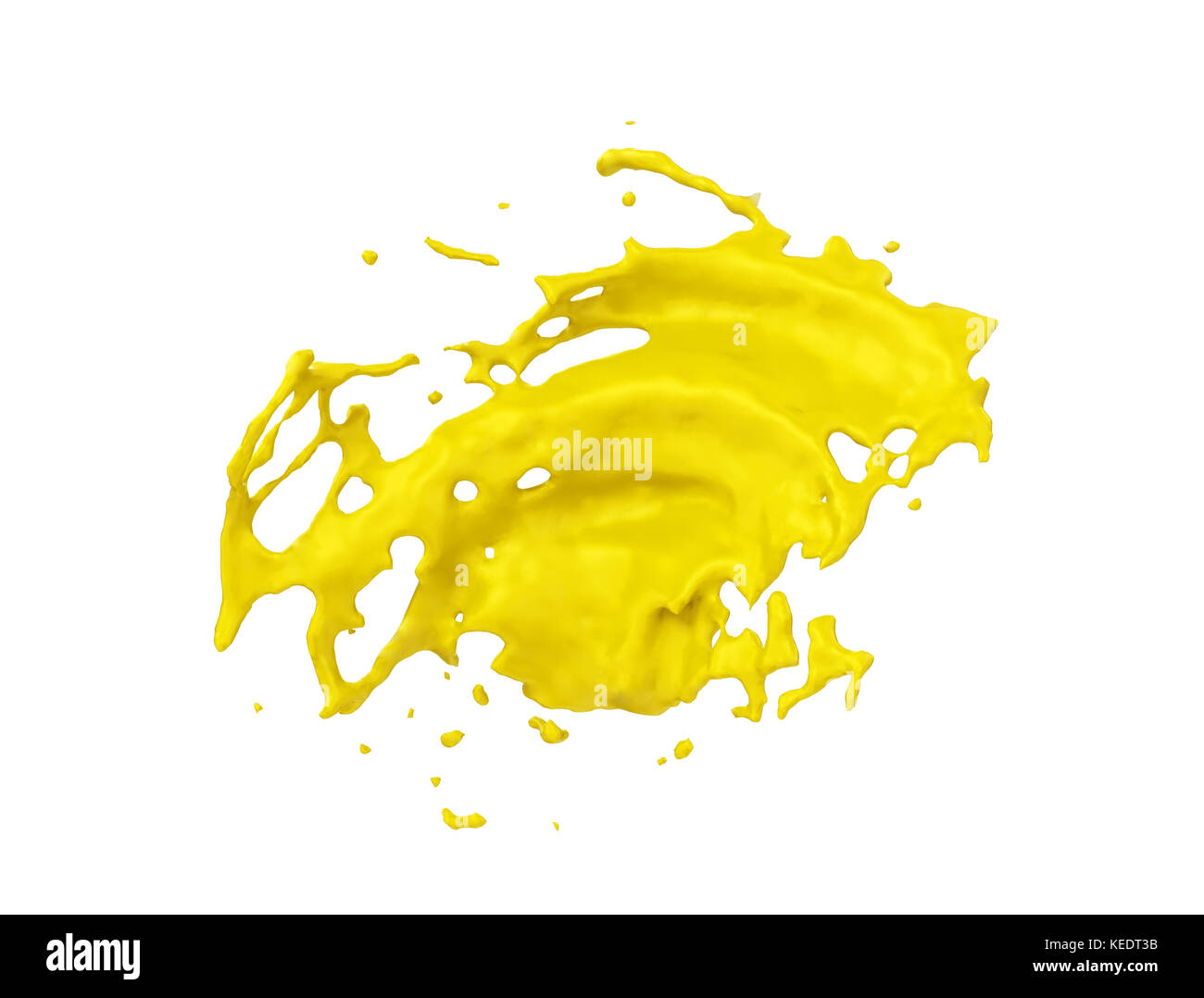 Shot of yellow paint splash, isolated on white background Stock Photo ...