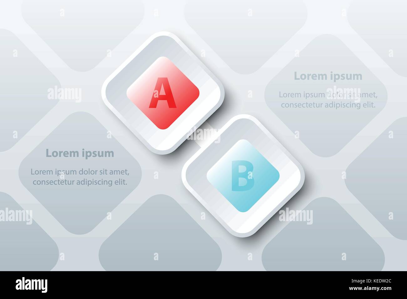 Colorful Two topics 3d paper square in sequence timeline on pattern for ...