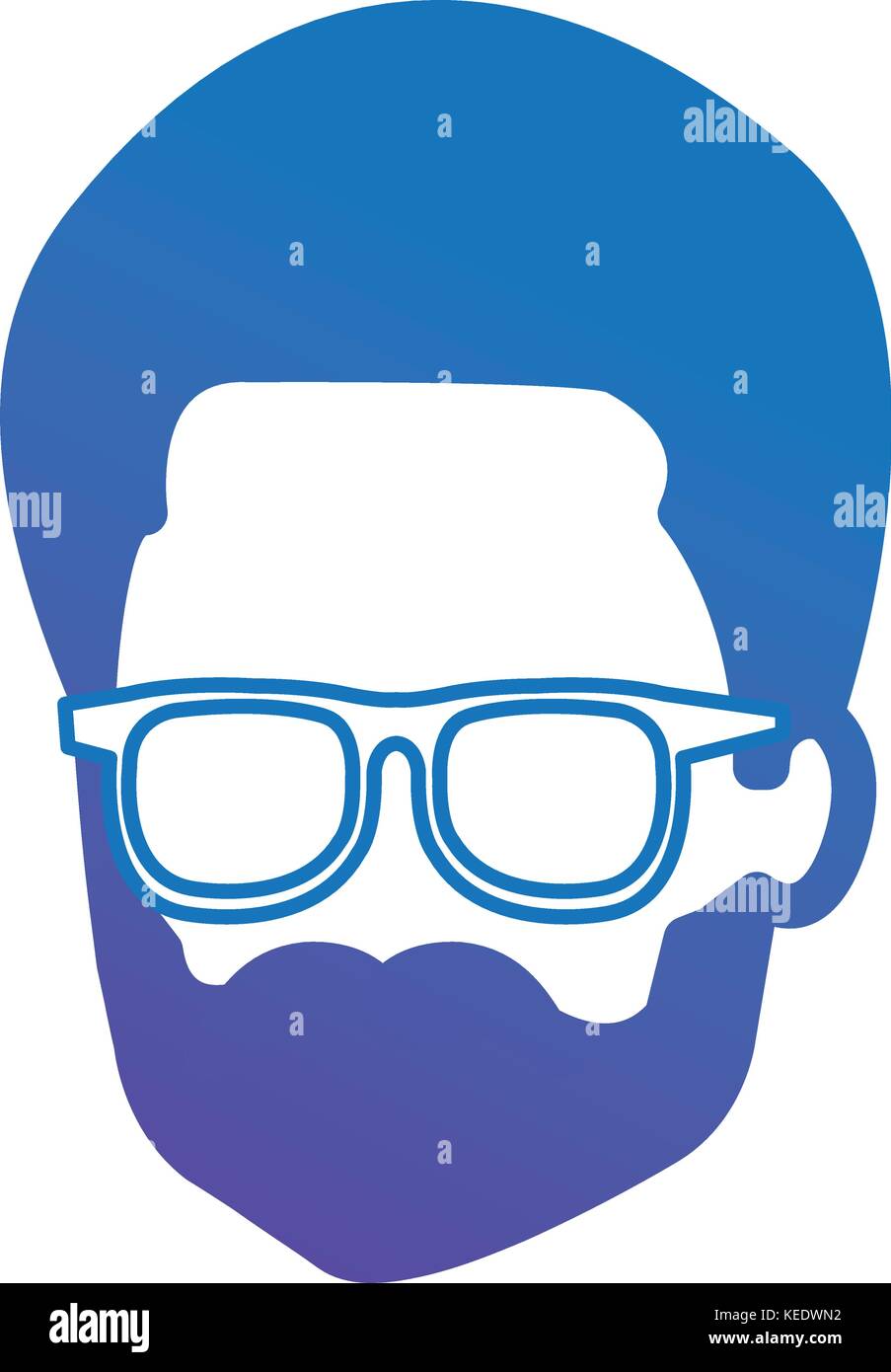 young man head avatar character vector illustration design Stock Vector ...