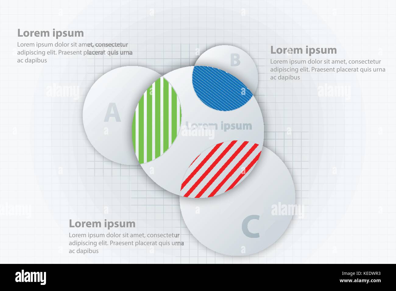 Three white circles intersection colorful with Big circle for website ...