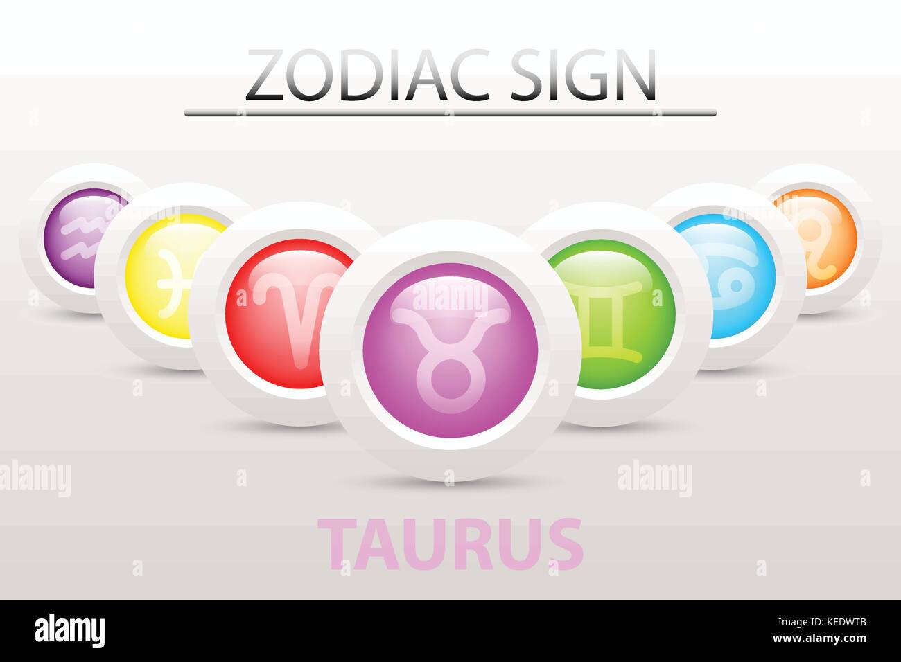 Horoscope astrology zodiac sign symbol of Taurus on sequence with 3d ...