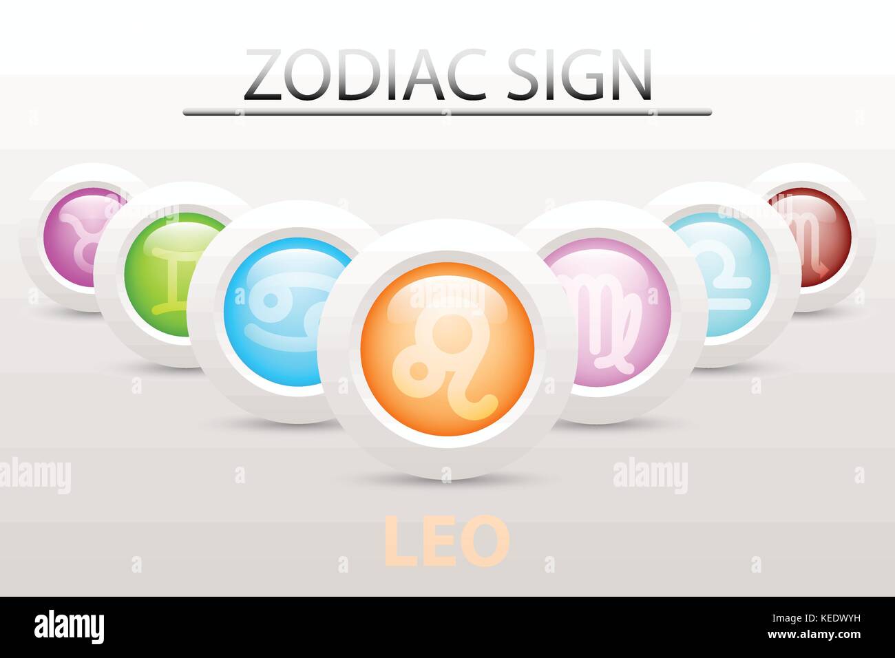 Horoscope astrology zodiac sign symbol of Leo on sequence with 3d ...
