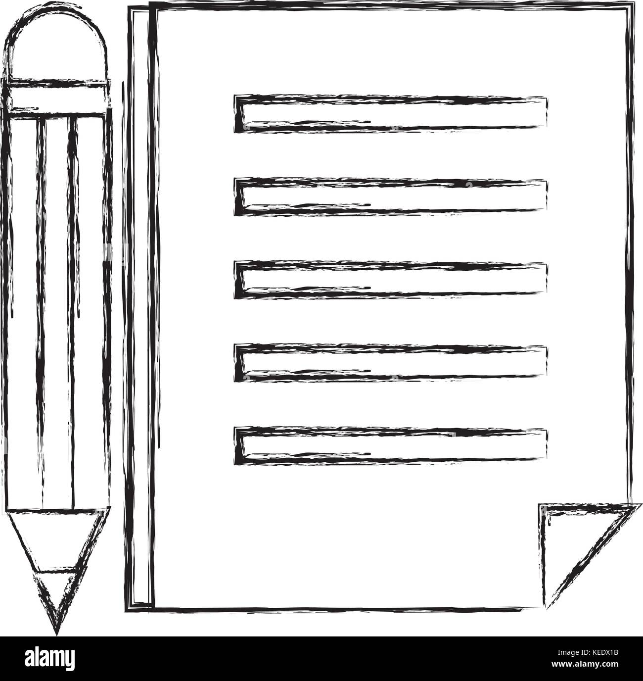 paper document with pencil vector illustration design Stock Vector ...
