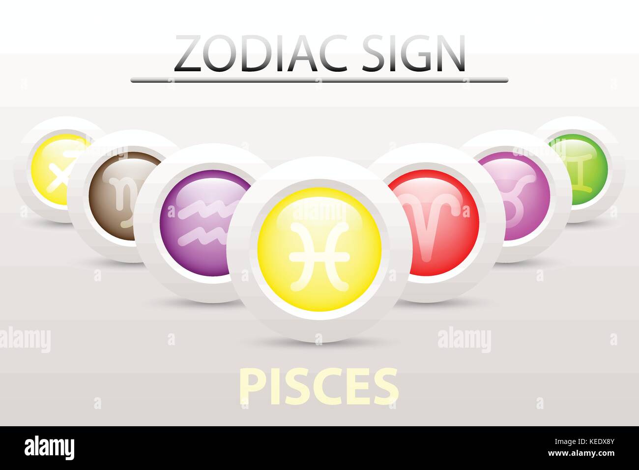 Horoscope astrology zodiac sign symbol of Pisces on sequence with 3d ...
