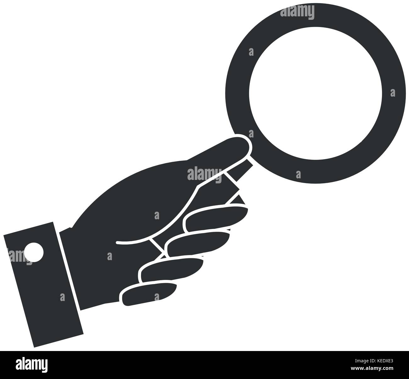 hand human with magnifying glass isolated icon vector illustration ...