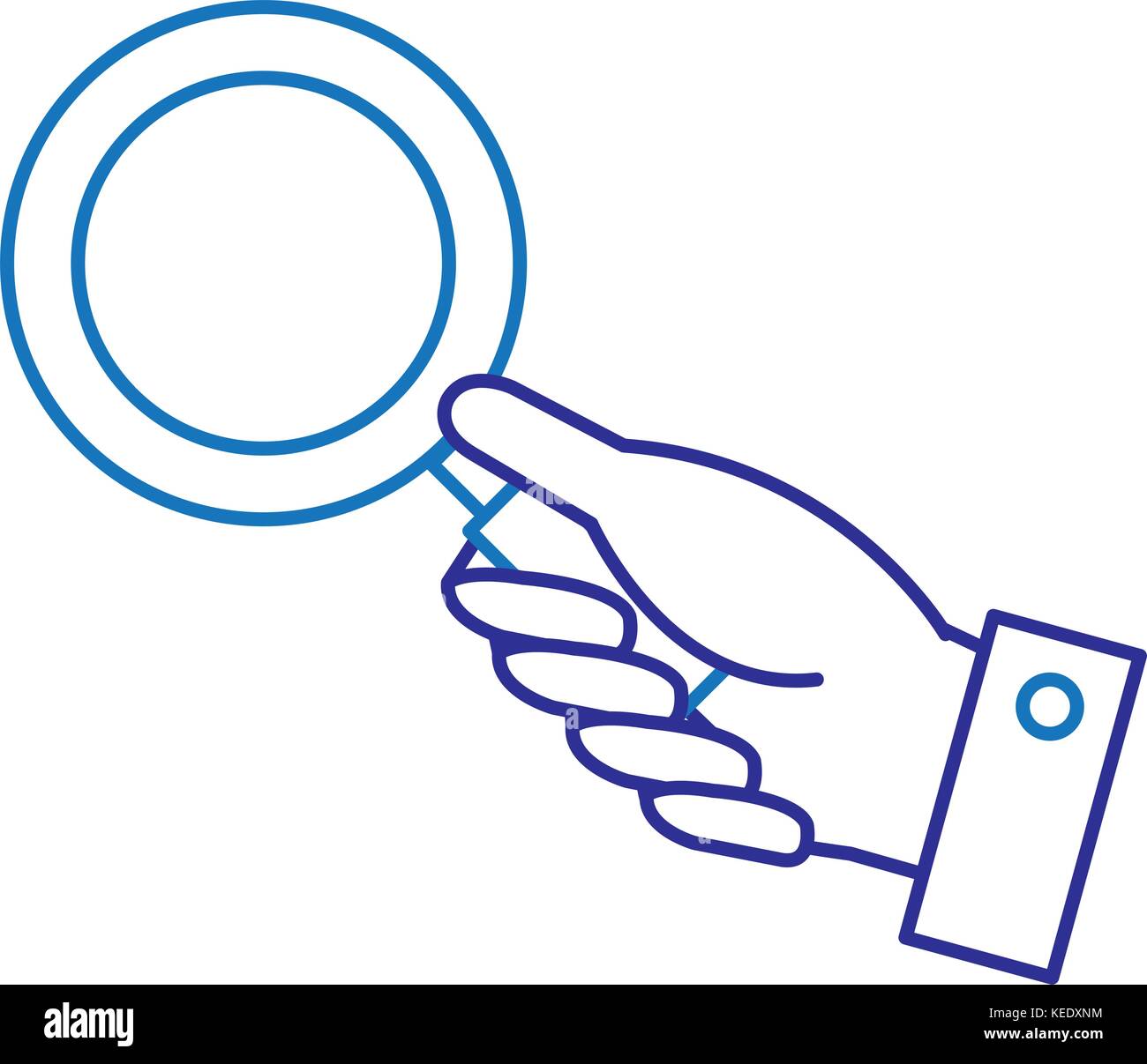 hand human with magnifying glass isolated icon vector illustration ...