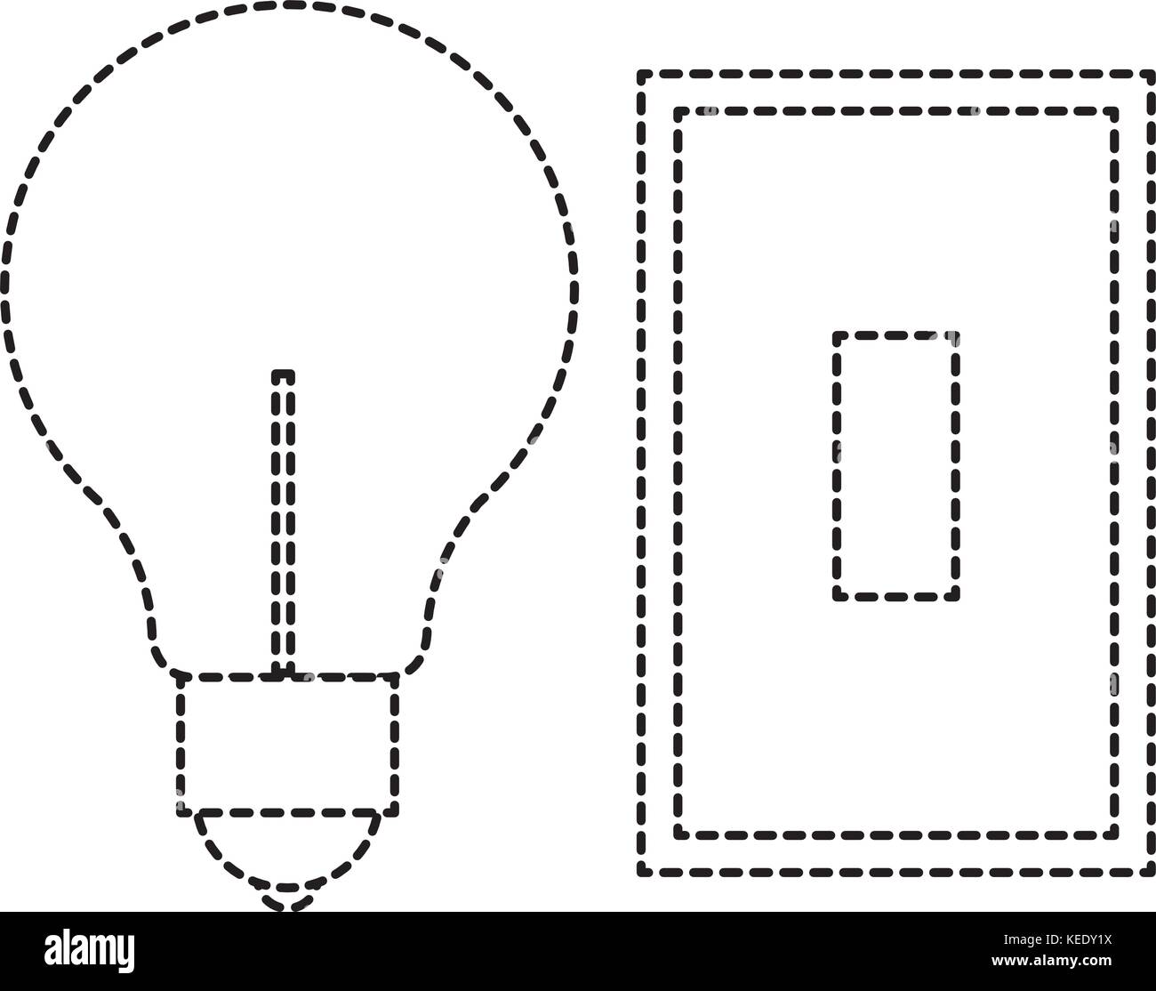 bulb light with switch vector illustration design Stock Vector Image ...