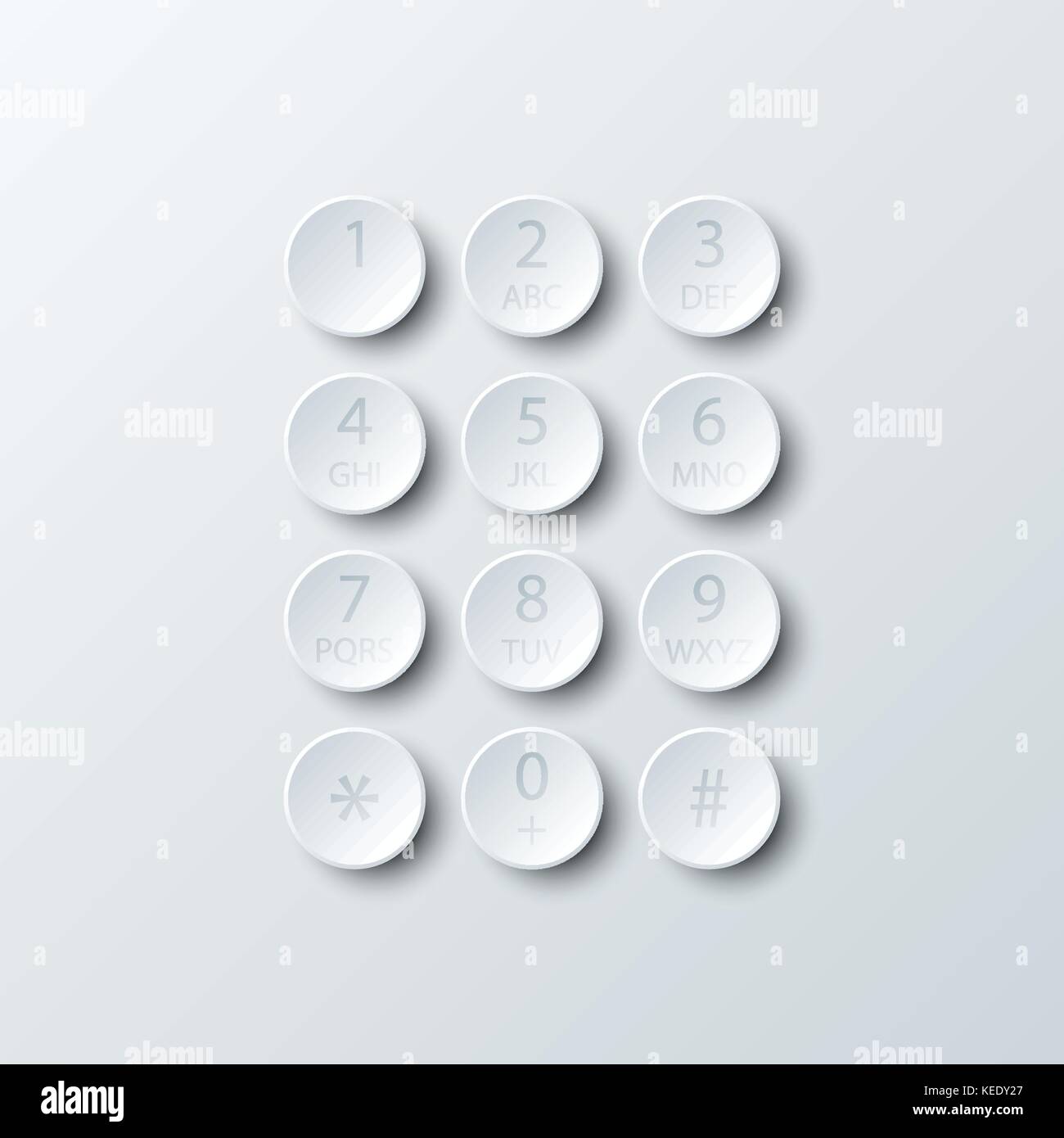 Simple white 3d number dial button paper for website presentation cover ...