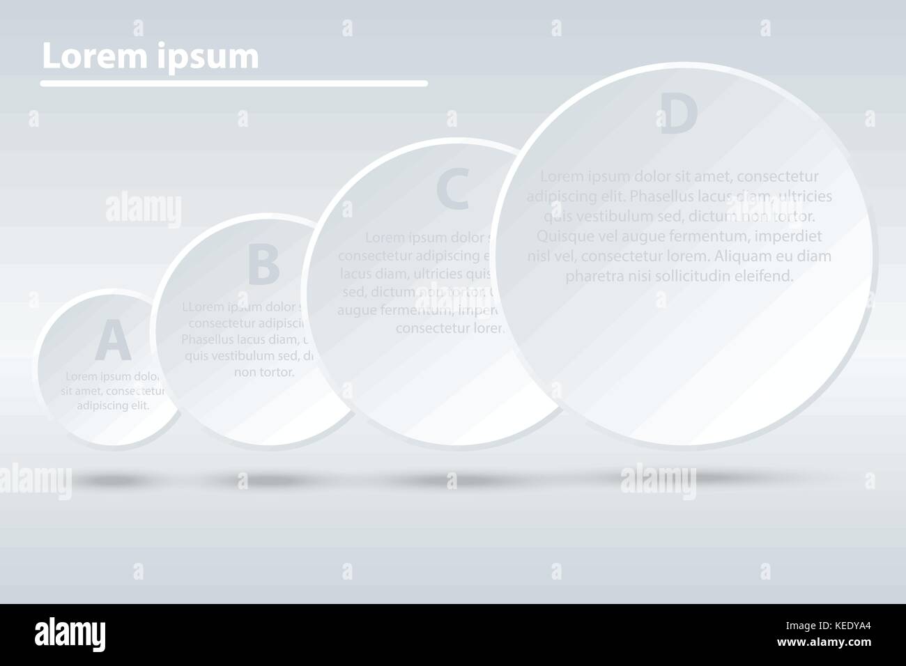 Four simple white 3d paper four circles topic for website presentation ...