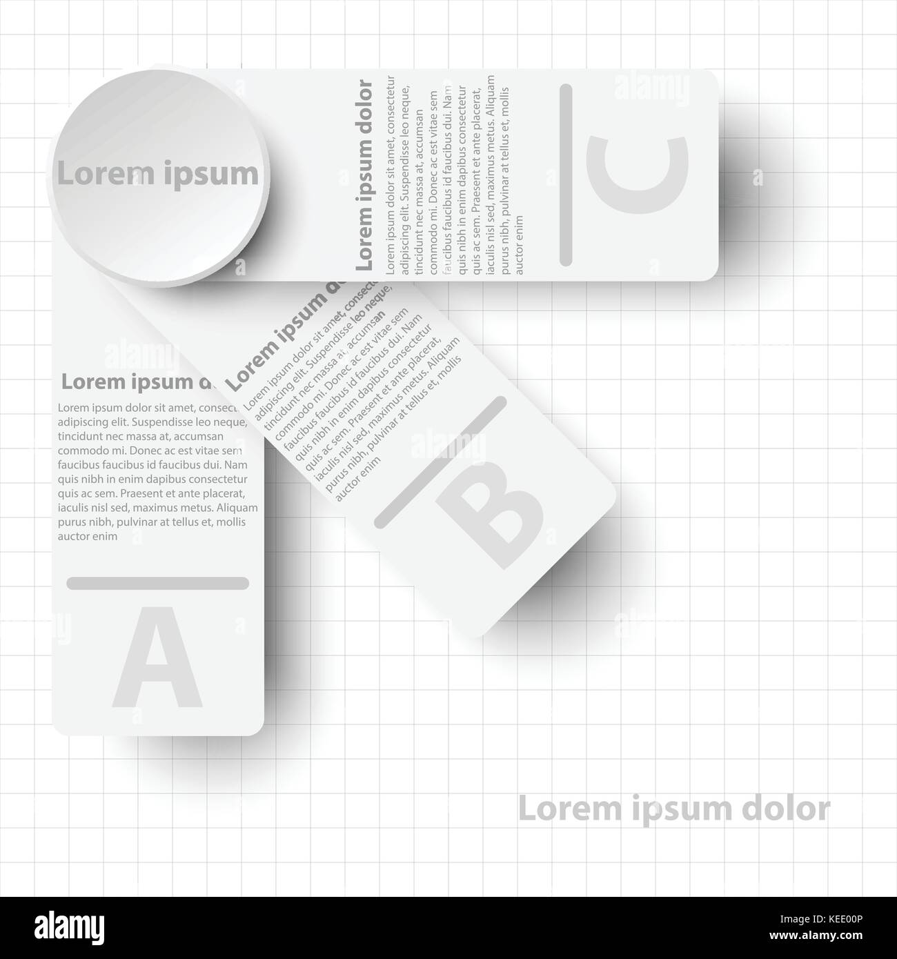Three simple white 3d paper tag for website presentation cover poster ...